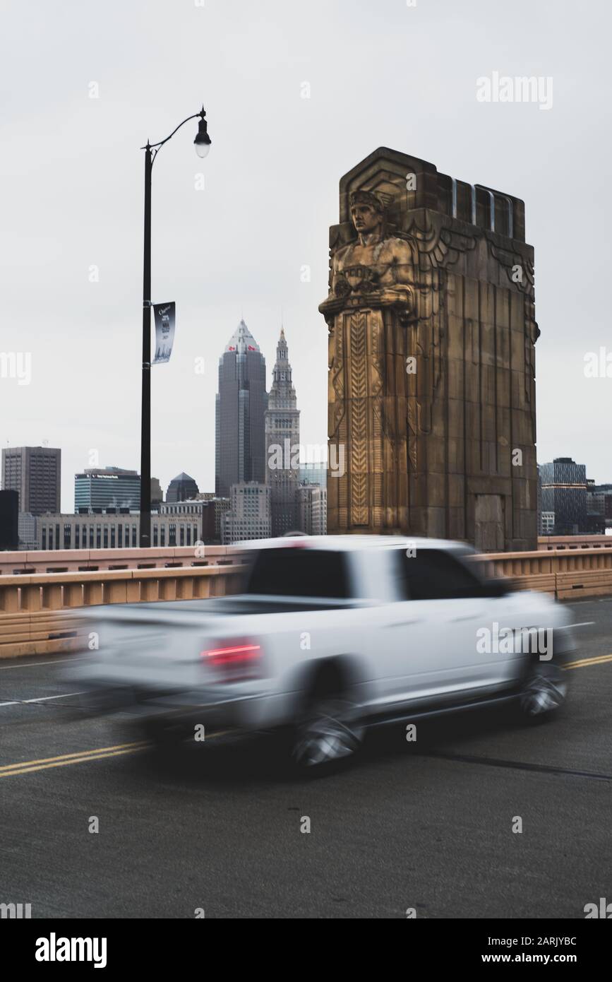 Guardian of Traffic Statue in Cleveland Ohio Stock Photo - Alamy