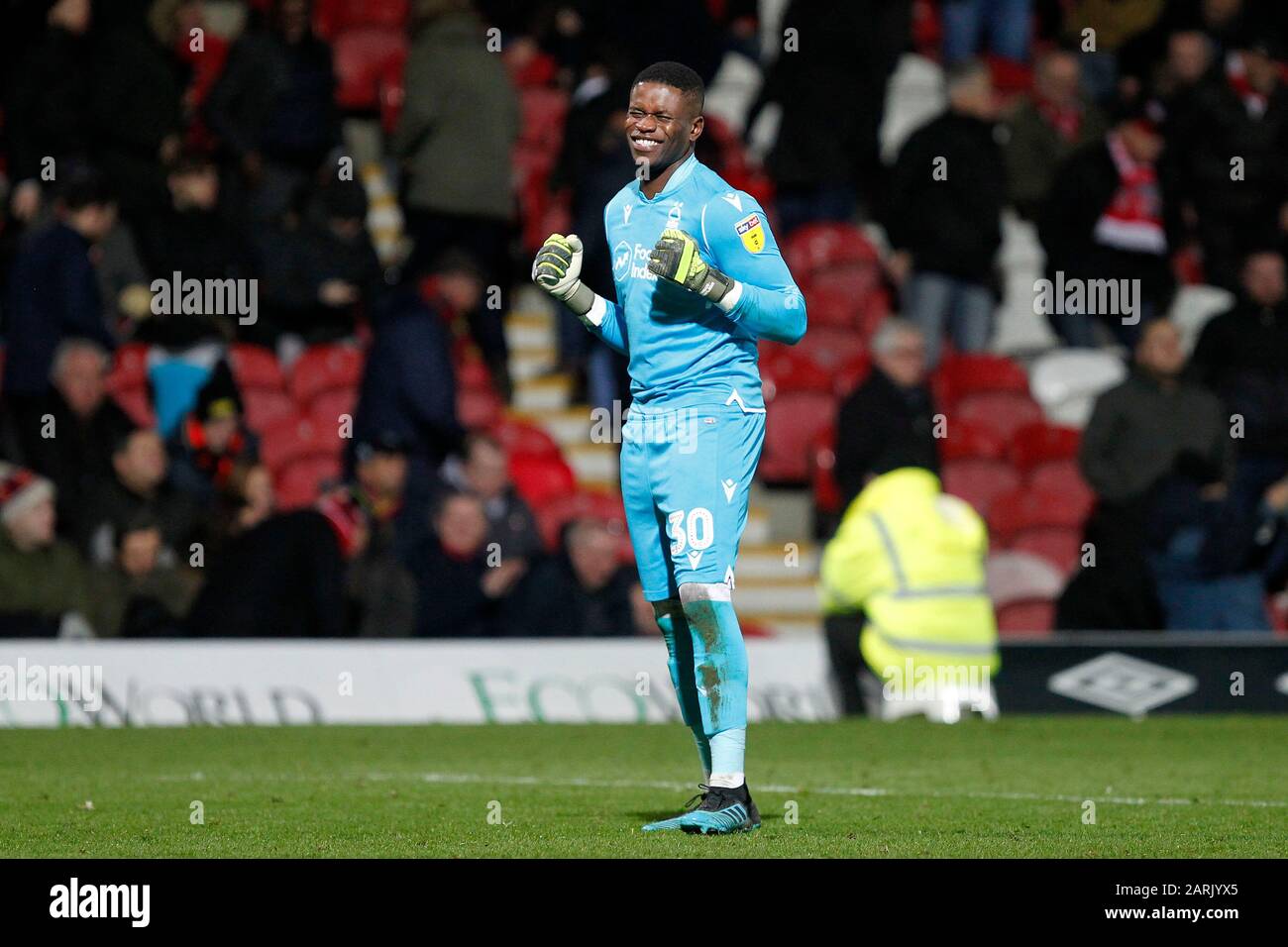 London, UK. 28th Jan, 2020. Brice Samba of Nottingham Forest during the ...