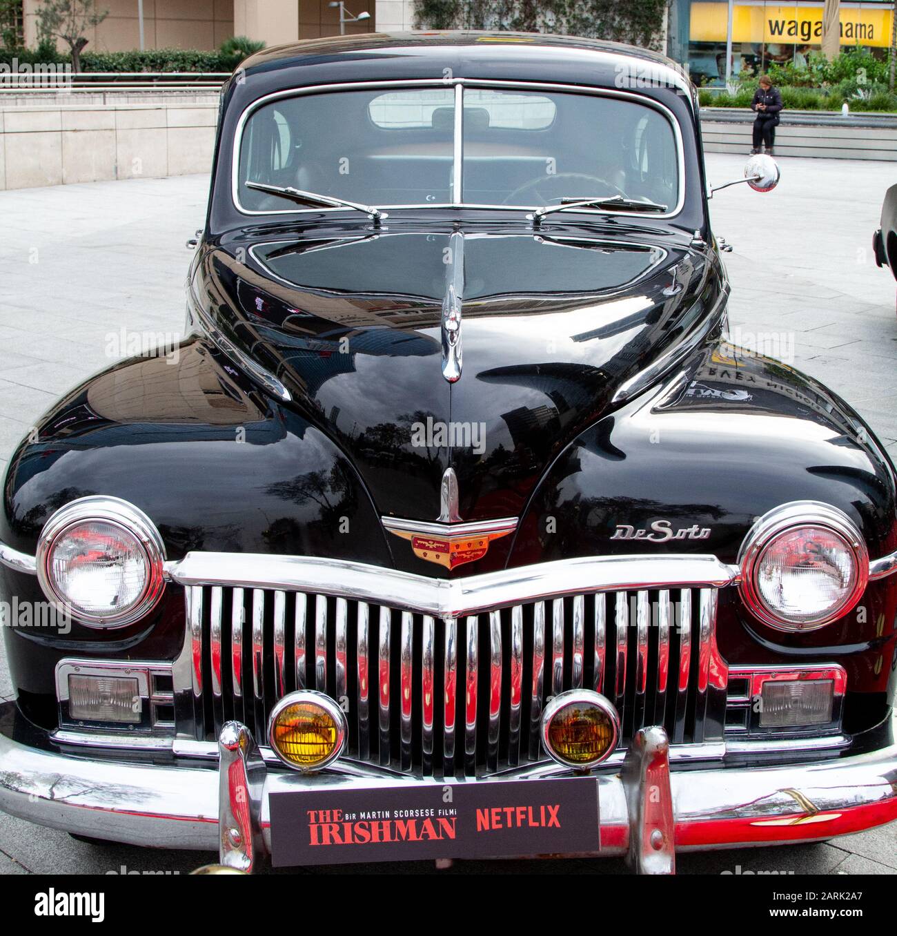 Black sedan car parked hi-res stock photography and images - Alamy