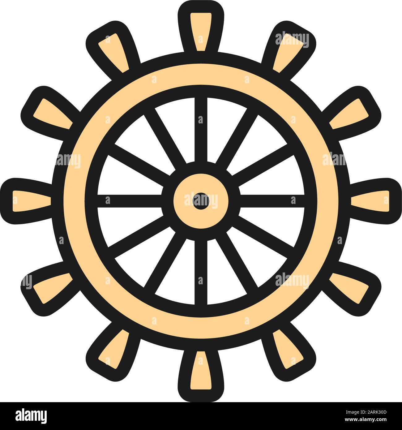 Steering wheel flat color Stock Vector Images - Alamy