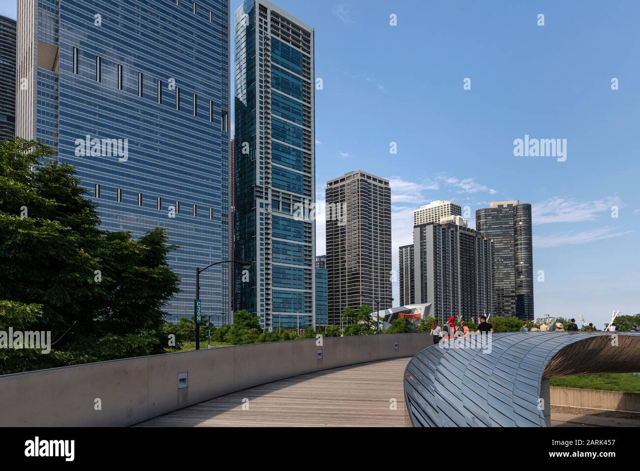 Bp Pedestrian Bridge Millennium Park High Resolution Stock Photography ...