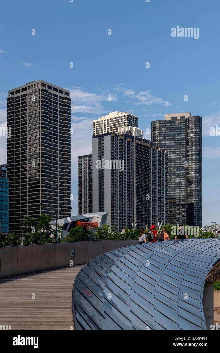Bp Pedestrian Bridge Millennium Park High Resolution Stock Photography ...