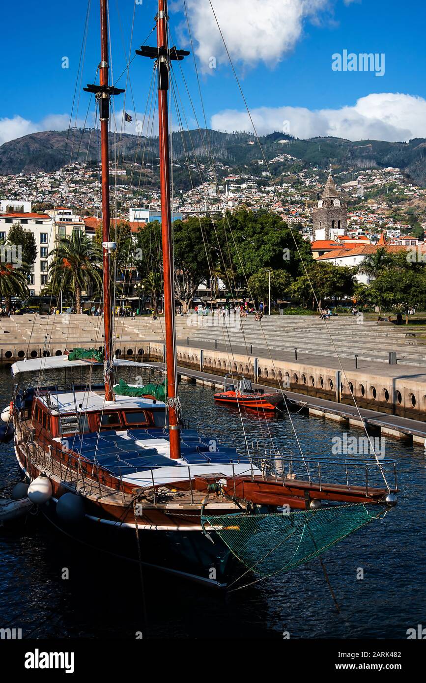 The Port where ferries and Cruise Liners Berth in Funchal Madeira ...