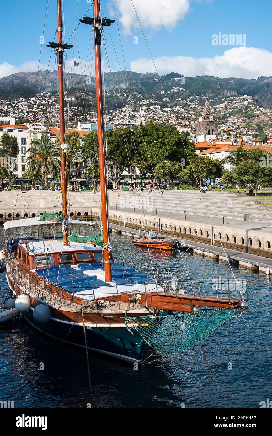 The Port where ferries and Cruise Liners Berth in Funchal Madeira ...