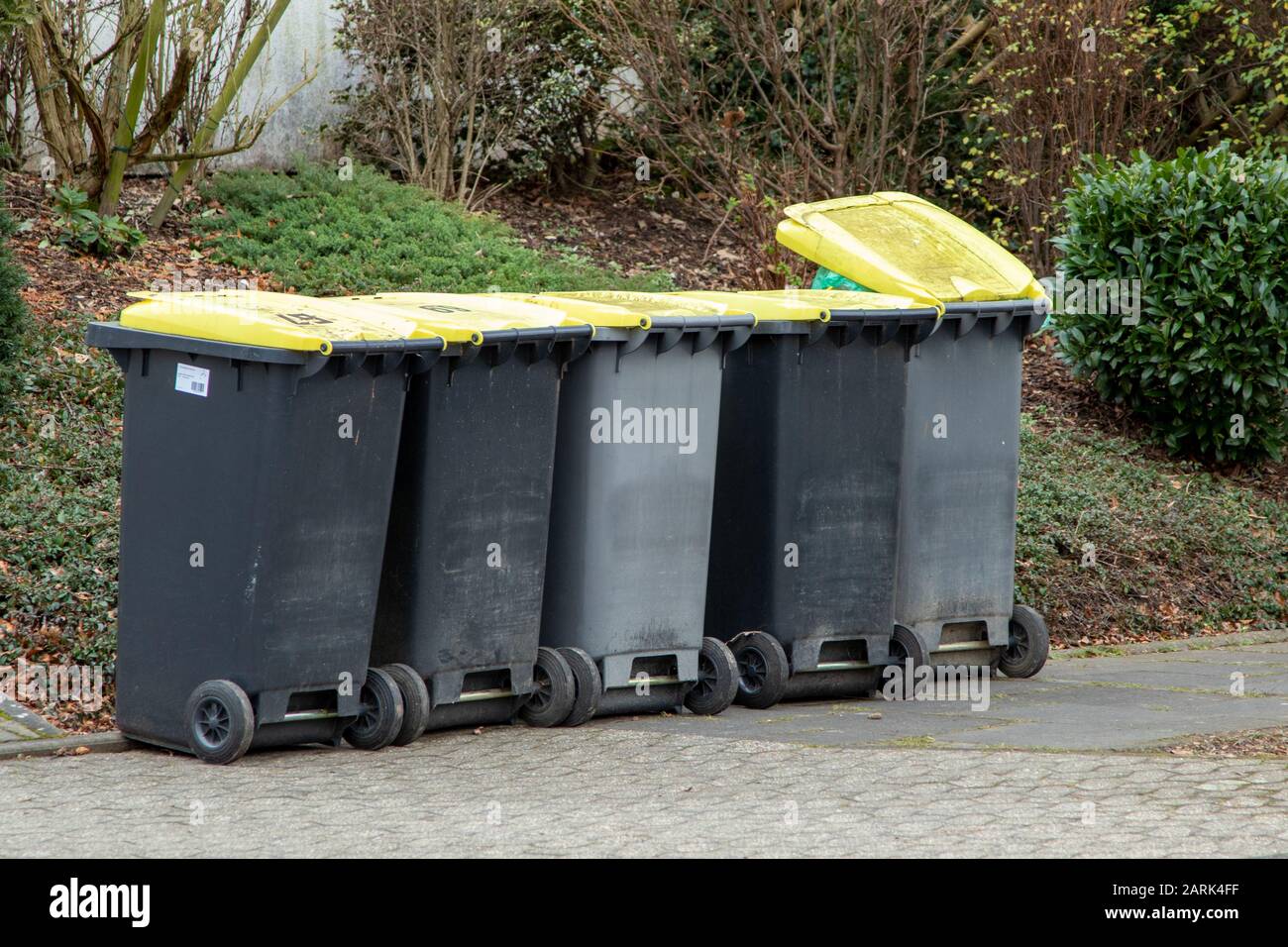 garbage cans for recycling waste Stock Photo - Alamy