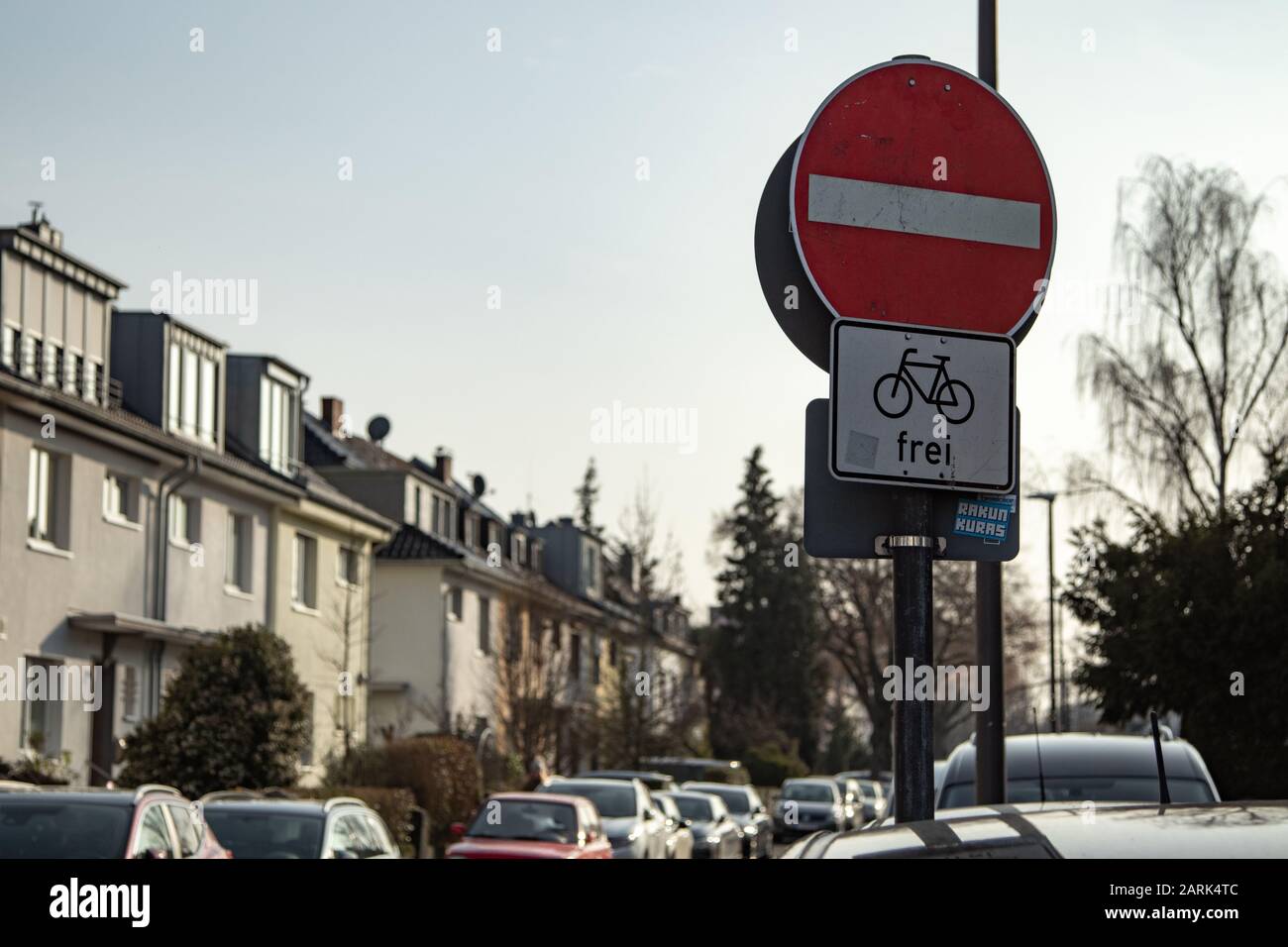 one-way street, no entry except for bicycles Stock Photo - Alamy