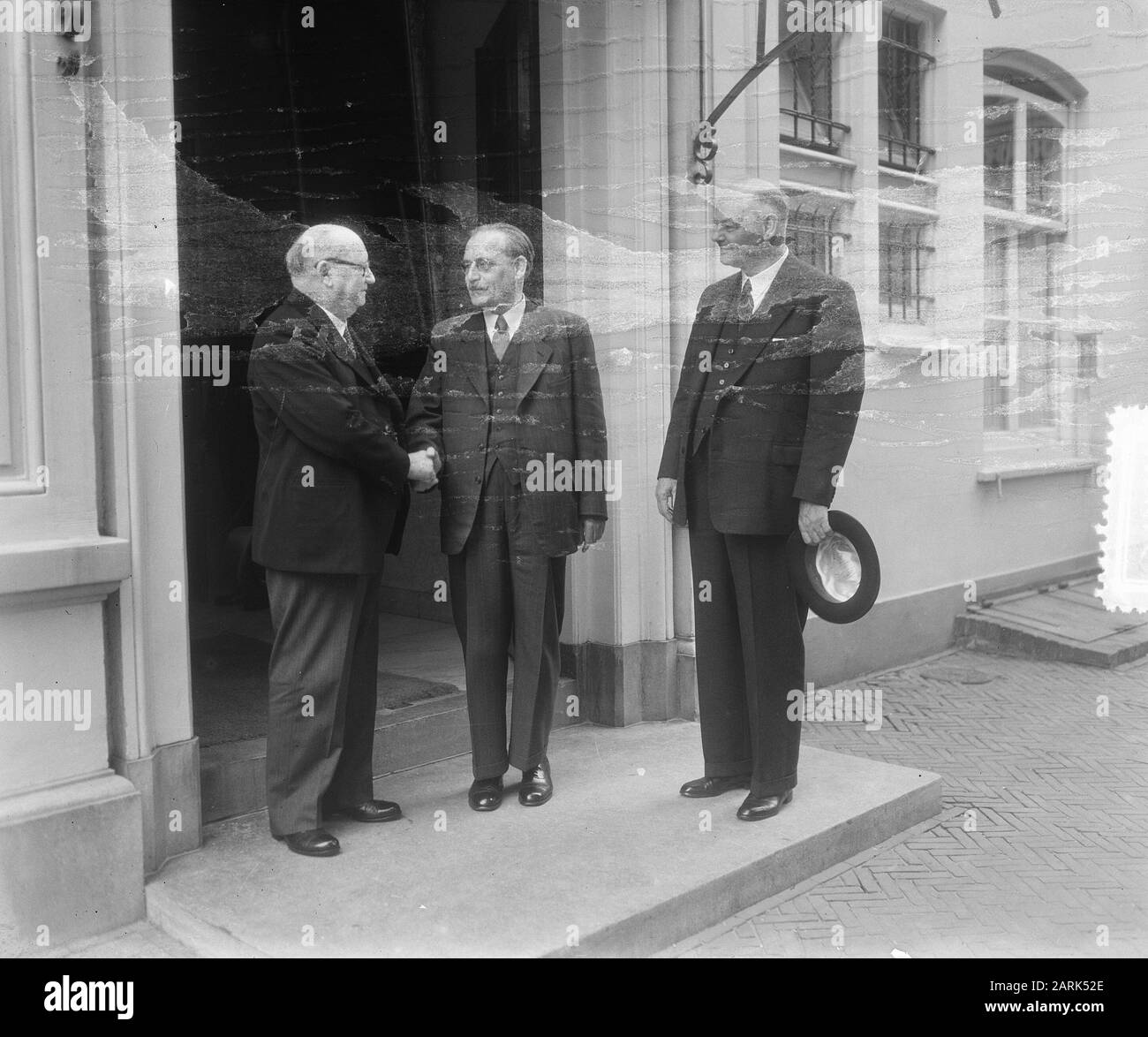 South African Pr. Dr. Malan received by Dr. Drees. Left of Drees South ...