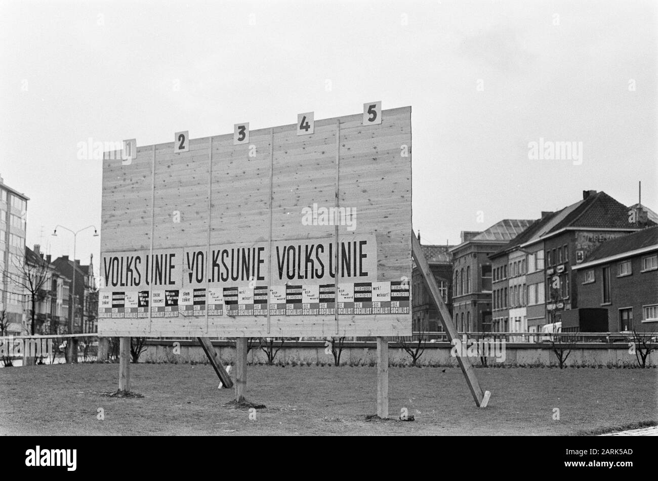 Elections in Belgium 31 March next. Posters from different parties Date ...