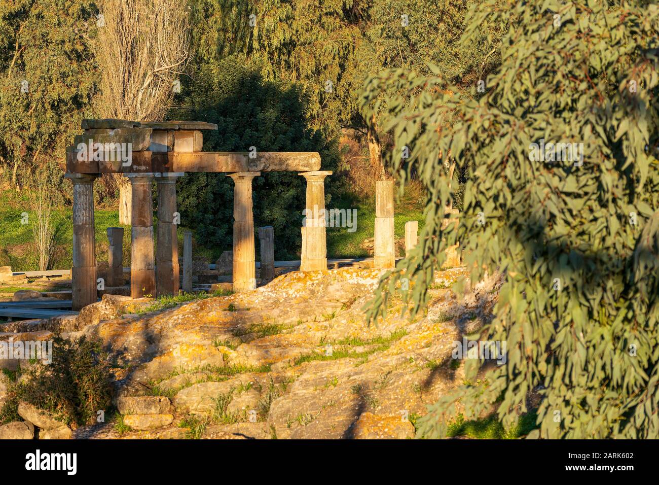 Temple of Artemis in archaeological site of Brauron, Attica, Greece ...