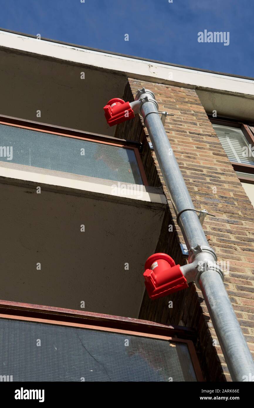 New fire protection sprinklers fitted in a social council housing ...