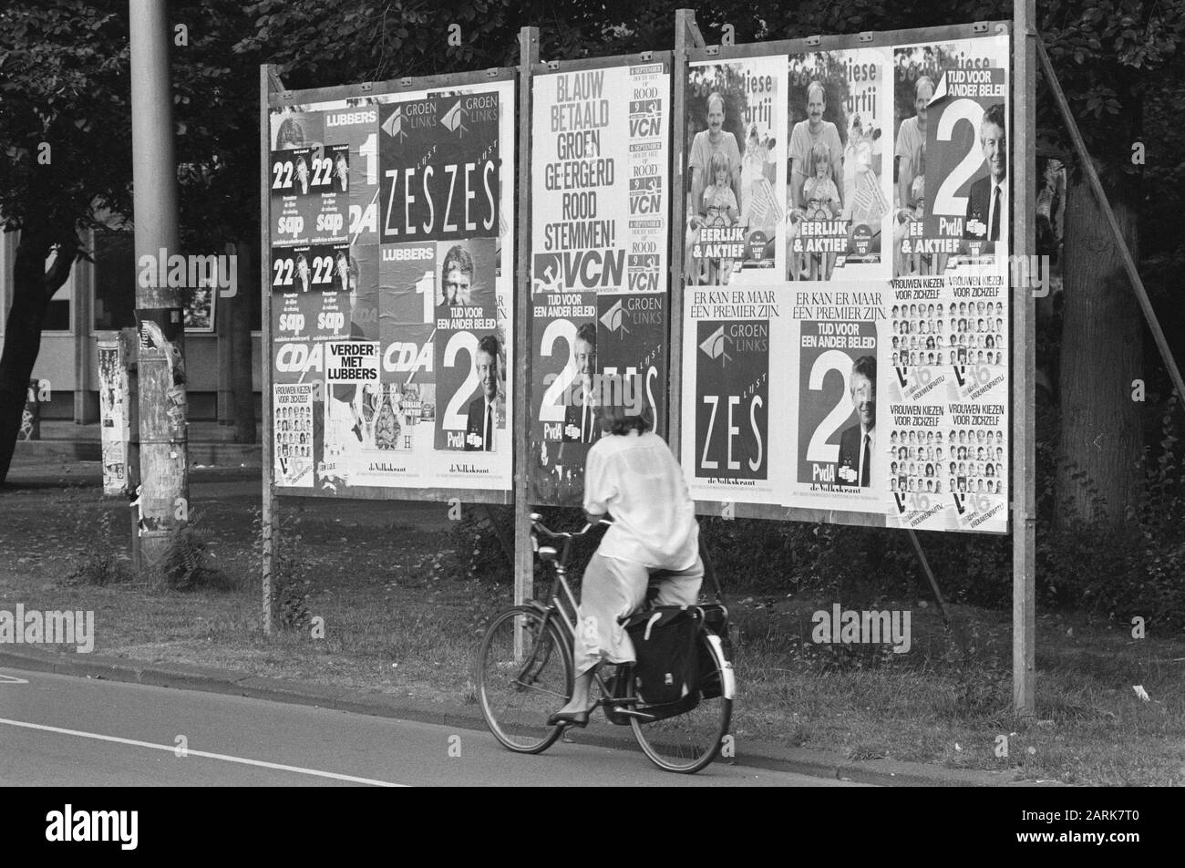 Posters on billboard Black and White Stock Photos & Images - Alamy