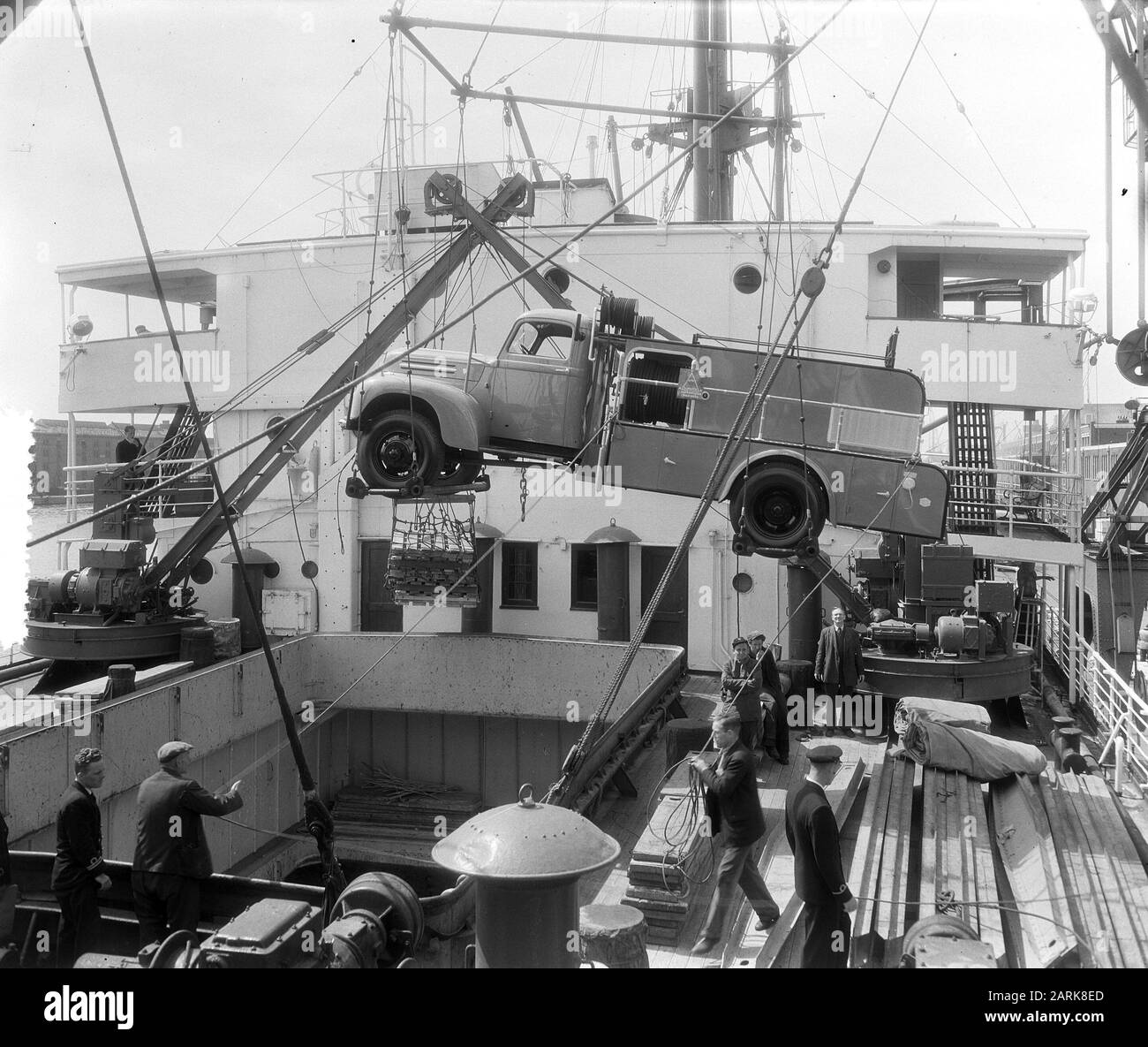 Three fire engines built Black and White Stock Photos & Images - Alamy