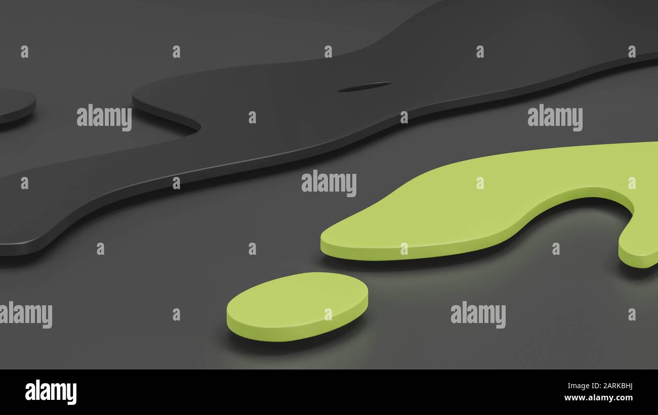 lime green abstract dot structure on dark background 3d render ...