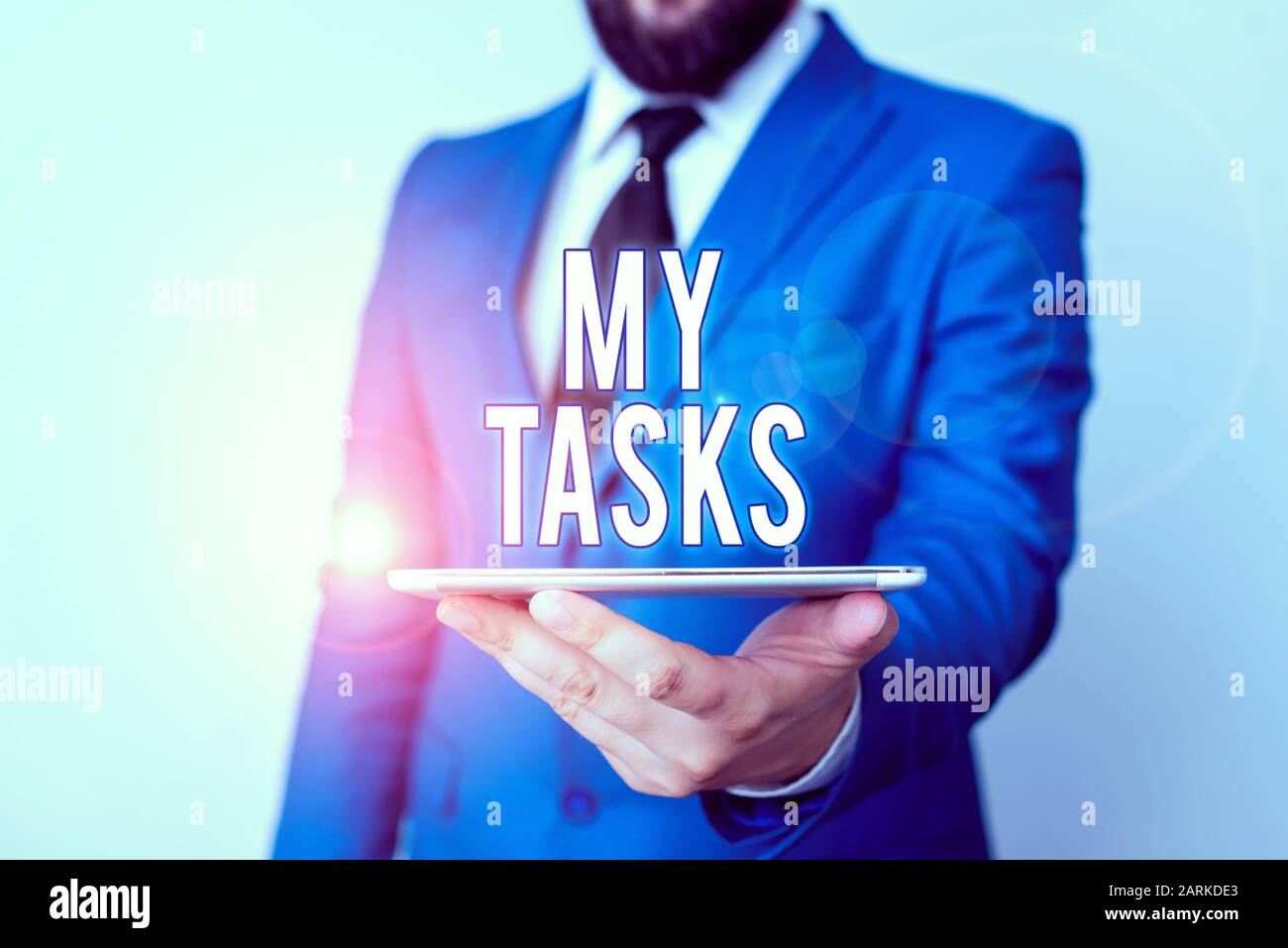 Conceptual hand writing showing My Tasks. Concept meaning assigned ...