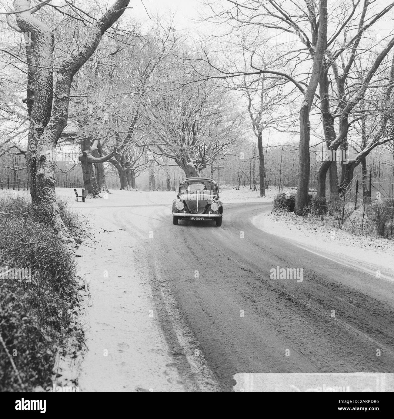 Dutch winter landscape covered Black and White Stock Photos & Images ...