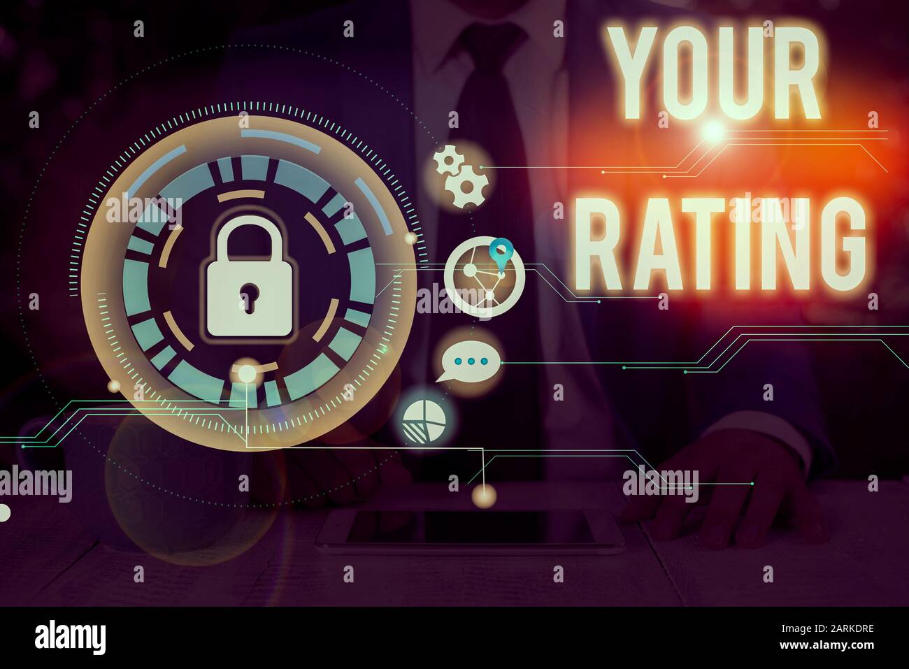 Writing note showing Your Rating. Business concept for score or ...