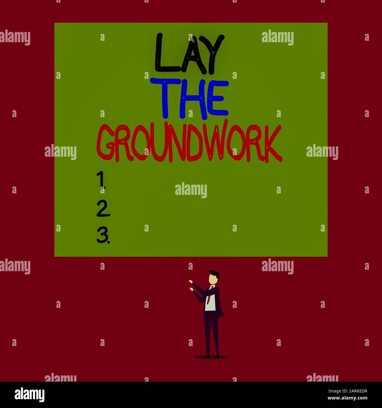 Handwriting text Lay The Groundwork. Conceptual photo Preparing the ...