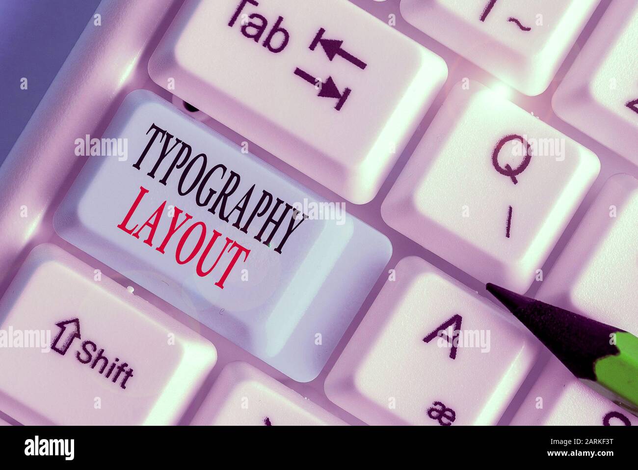 Writing note showing Typography Layout. Business concept for theory and ...