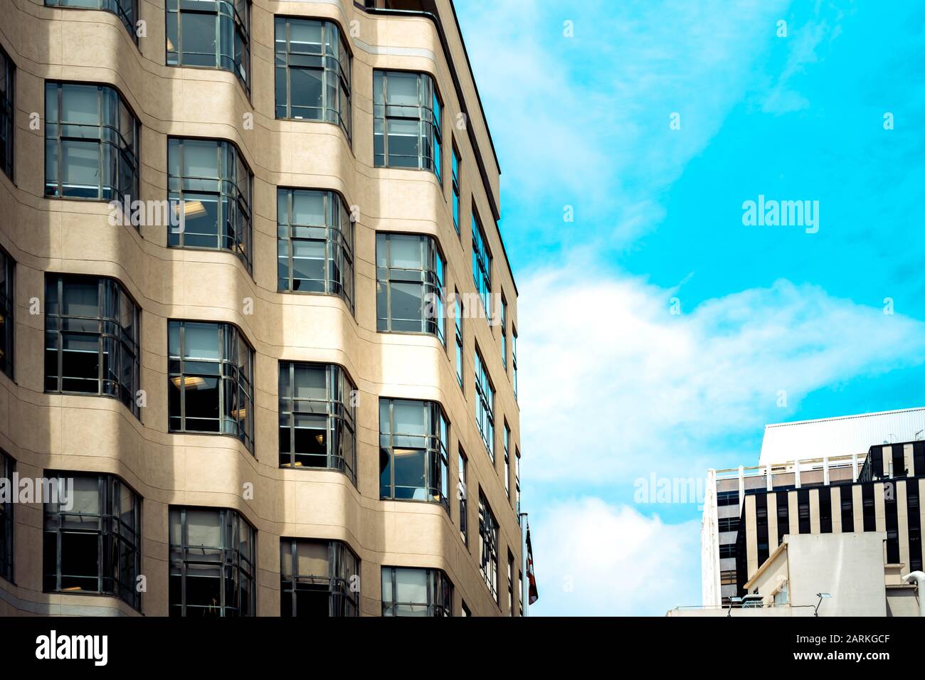 Commercial building close up; Wellington Office Building Stock Photo ...