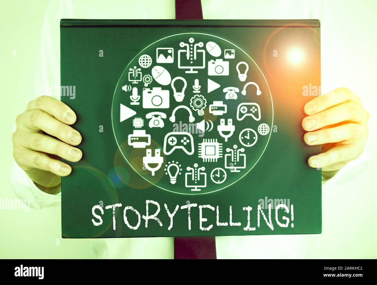 Writing note showing Storytelling. Business concept for activity ...