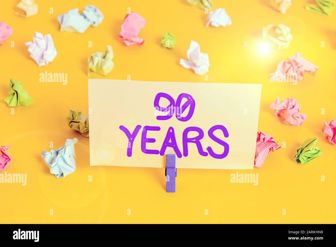 Handwriting text writing 90 Years. Conceptual photo Remembering or ...