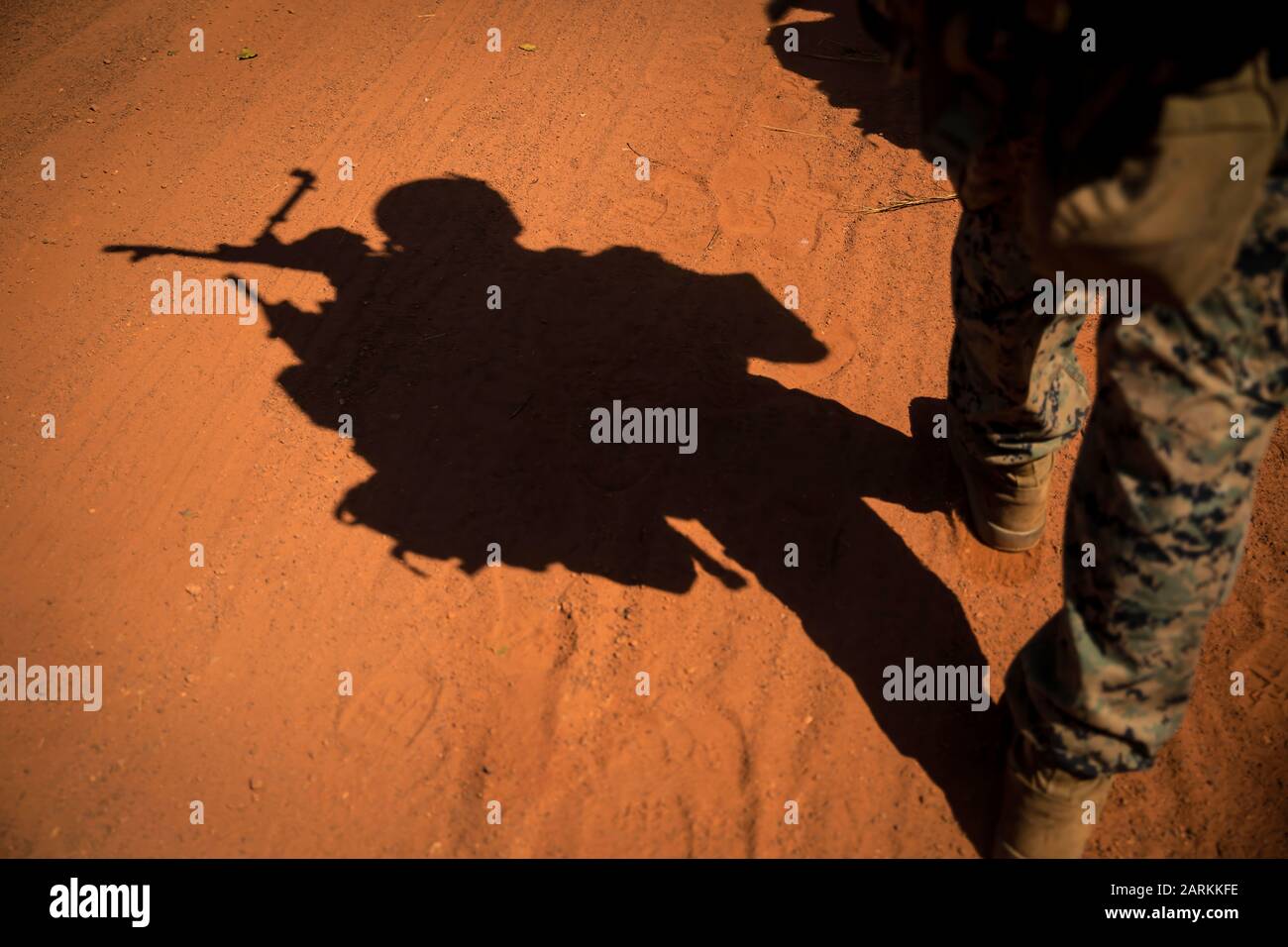 A U.S. Marine with the Ground Combat Element, Marine Rotational Force ...