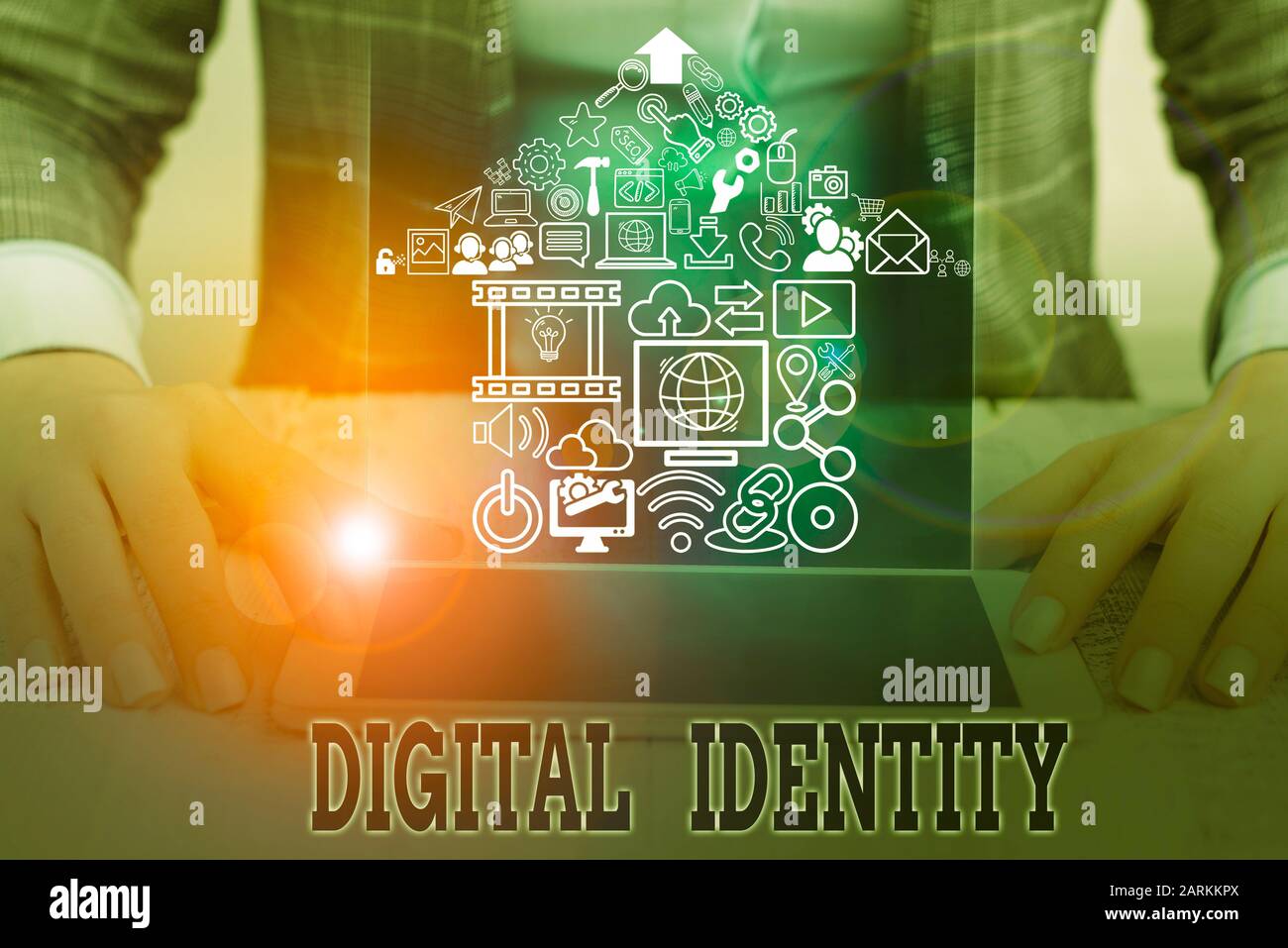 Conceptual hand writing showing Digital Identity. Concept meaning ...