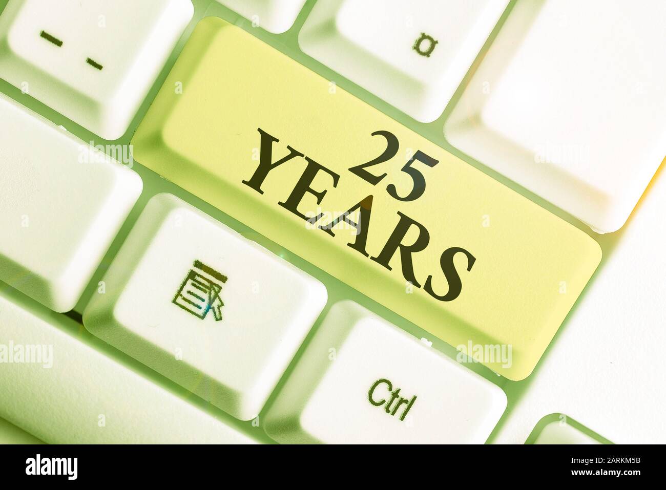 Text sign showing 25 Years. Business photo showcasing Remembering or ...
