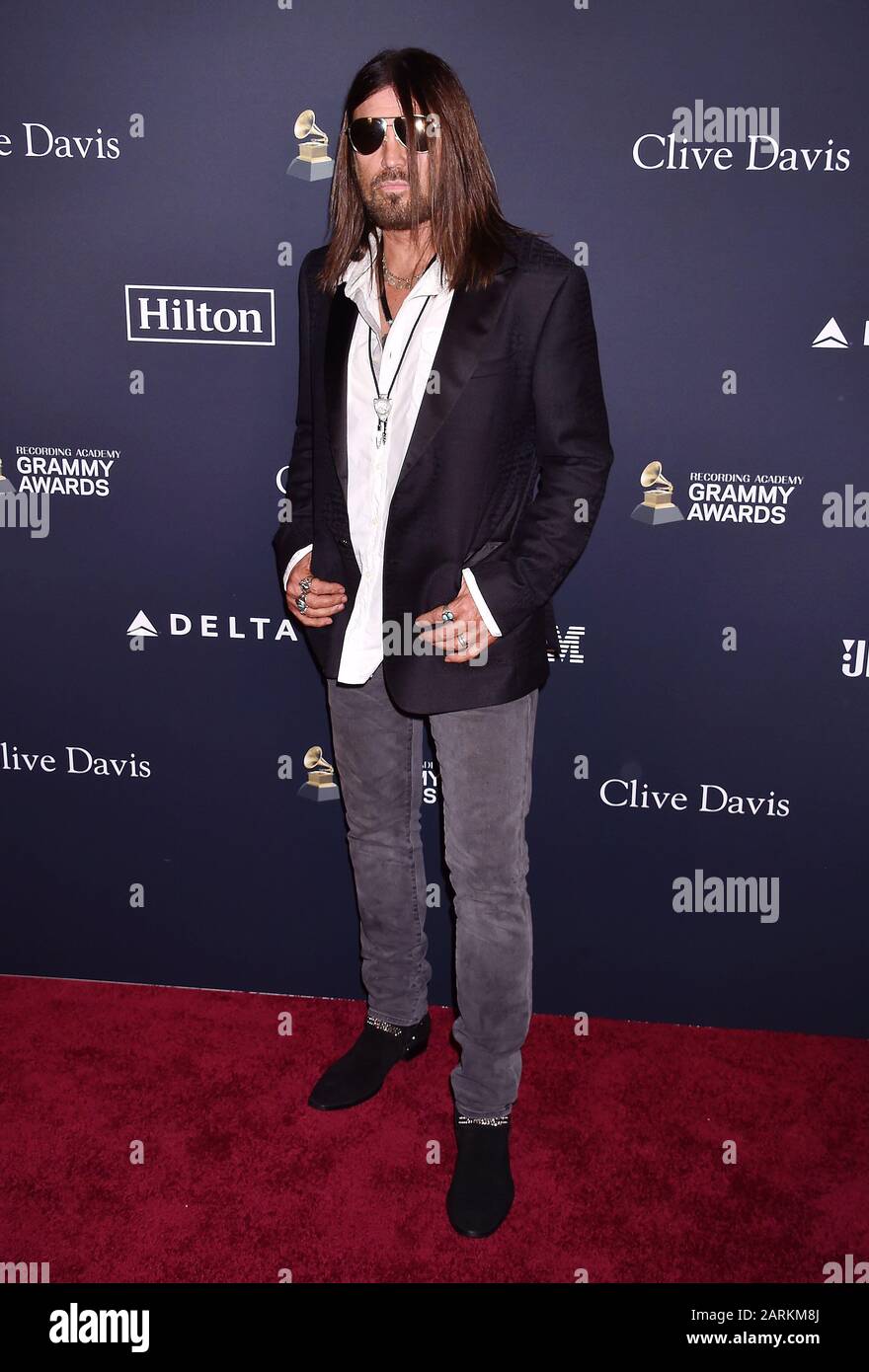 BEVERLY HILLS, CA - JANUARY 25: Billy Ray Cyrus attends the Pre-GRAMMY ...