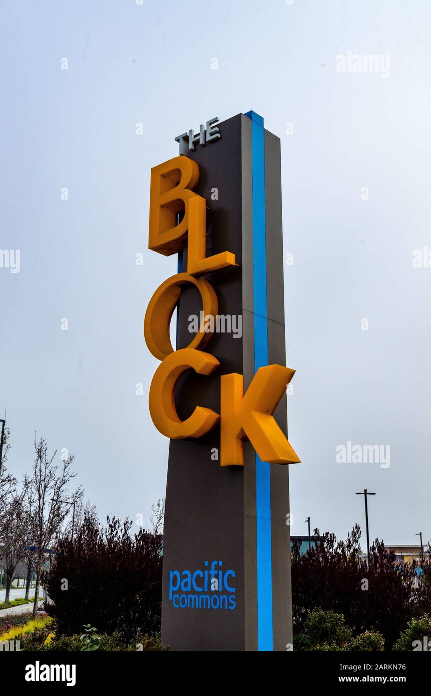 A sign for The Block shopping mall in Fremont California USA Stock ...