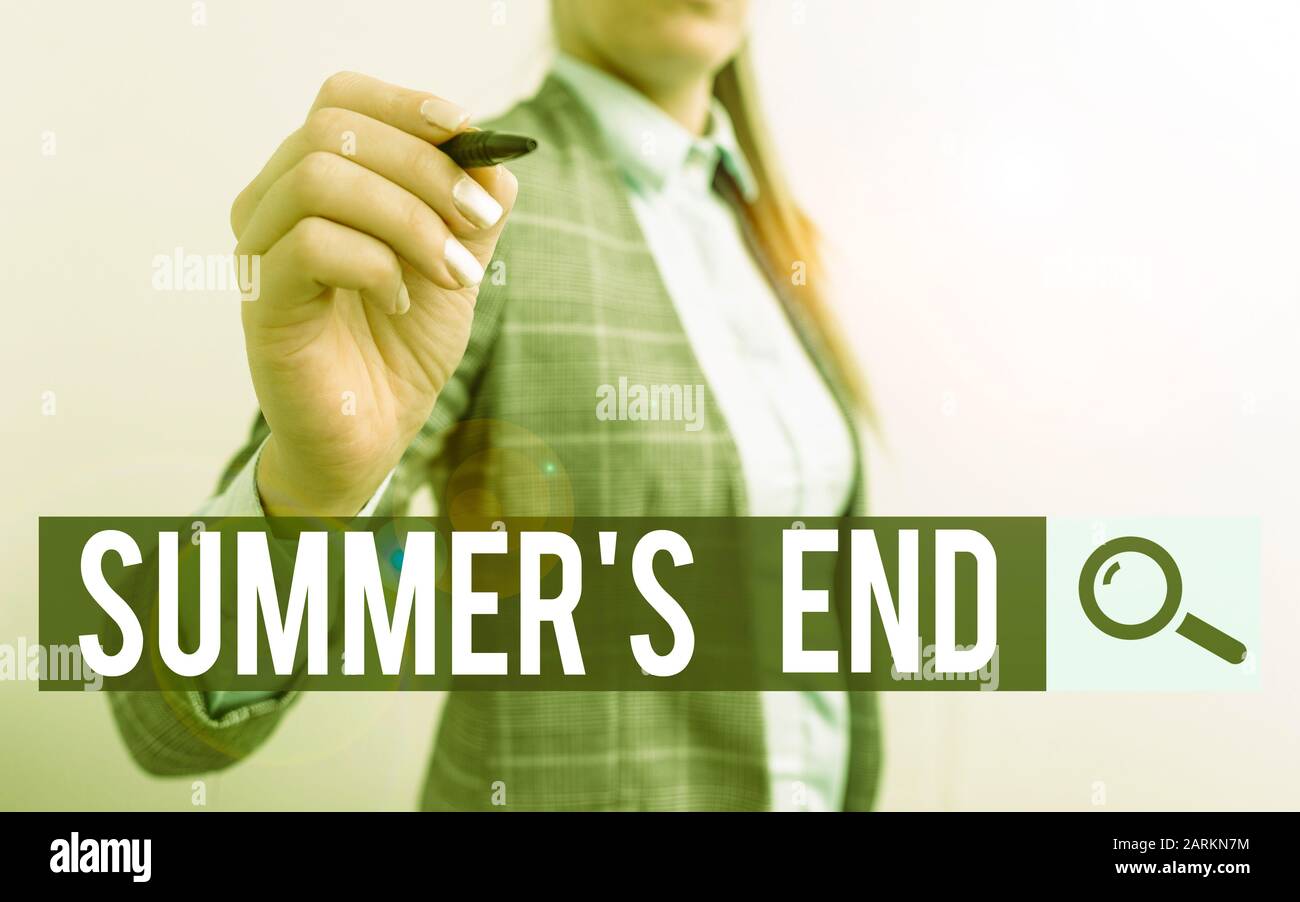 Handwriting text writing Summer S End. Conceptual photo End of break ...