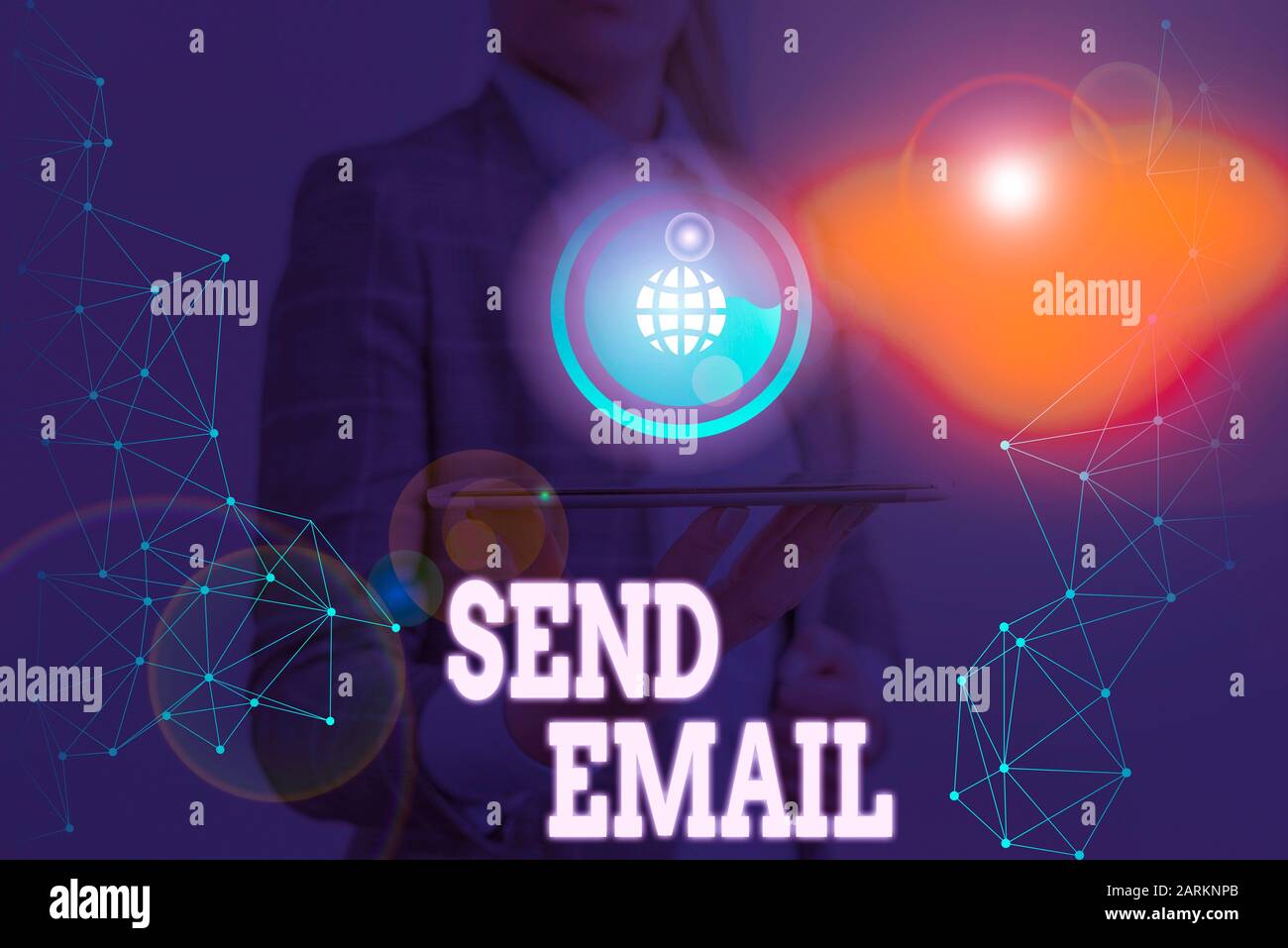 Writing note showing Send Email. Business concept for the system for using computers to send ...