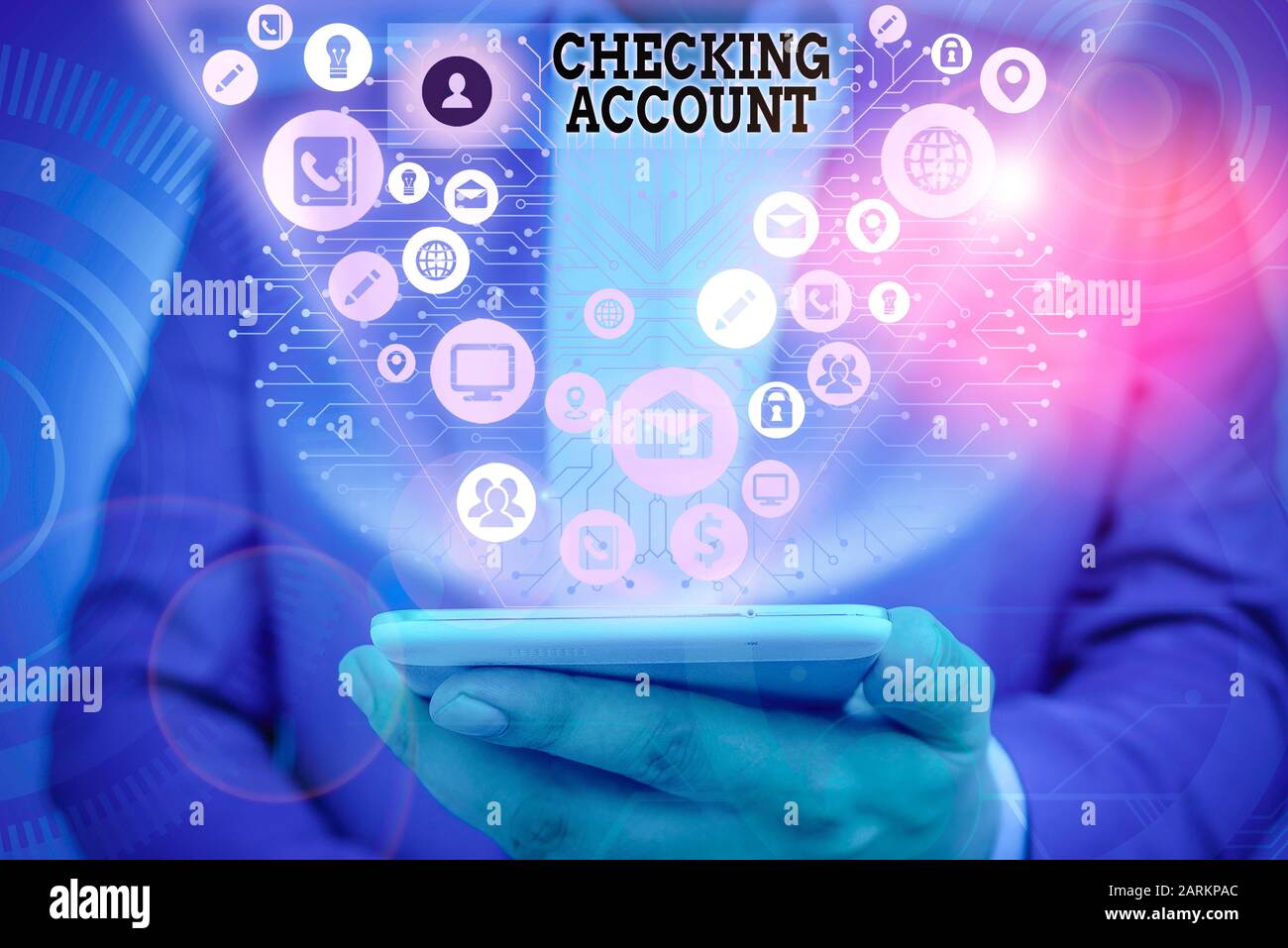 Writing note showing Checking Account. Business concept for bank ...