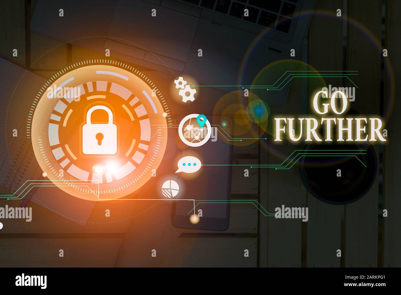 Conceptual hand writing showing Go Further. Concept meaning To make a ...