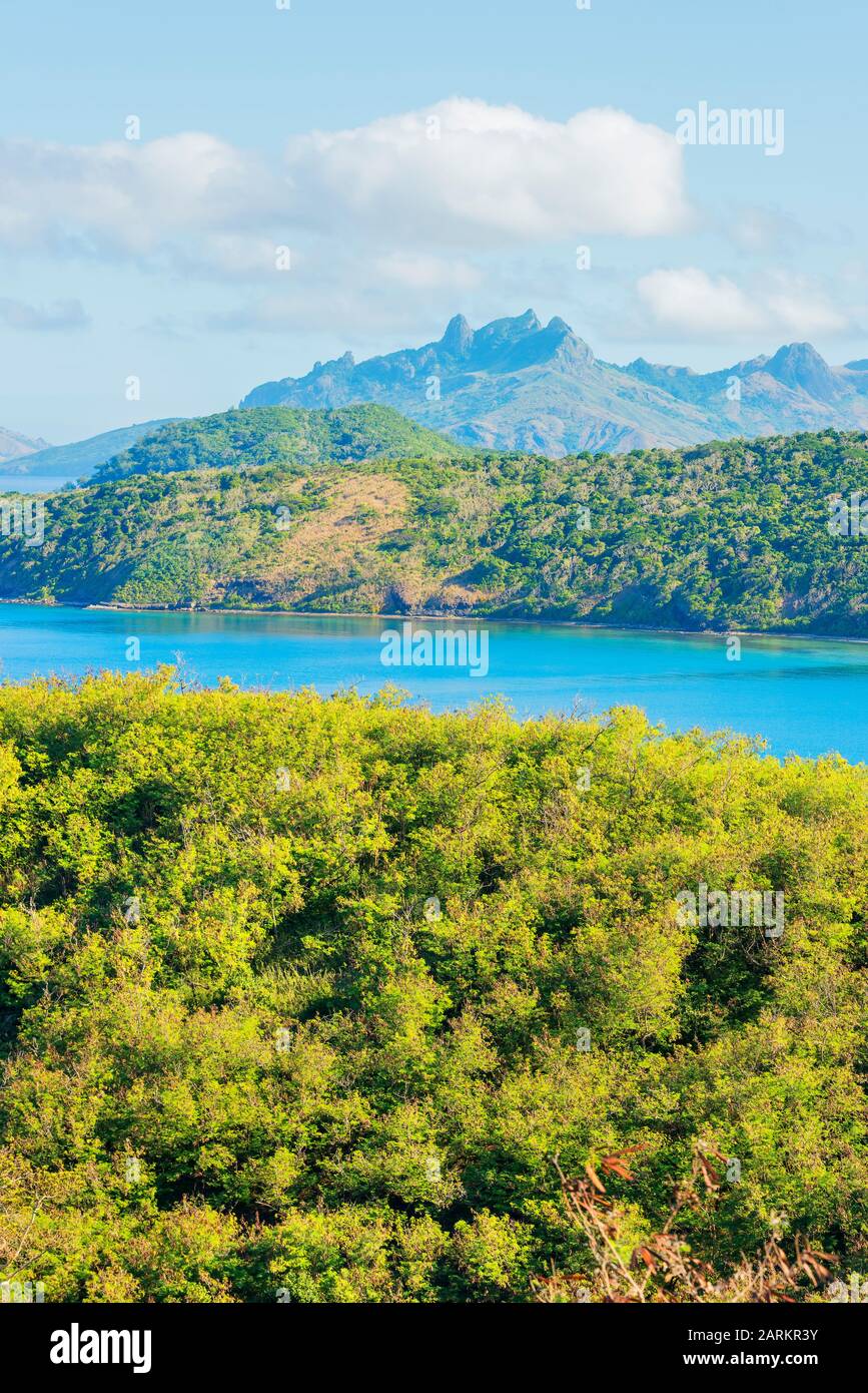 View of Drawaqa Island, Waya and Nanuya Balavu Island, Yasawa island ...