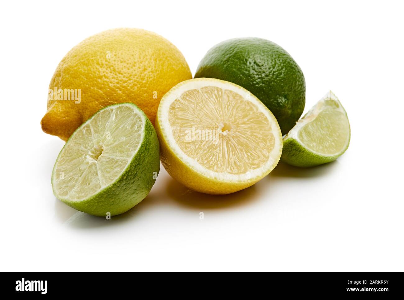 Lemon and Lime Isolated on White Background Stock Photo - Alamy