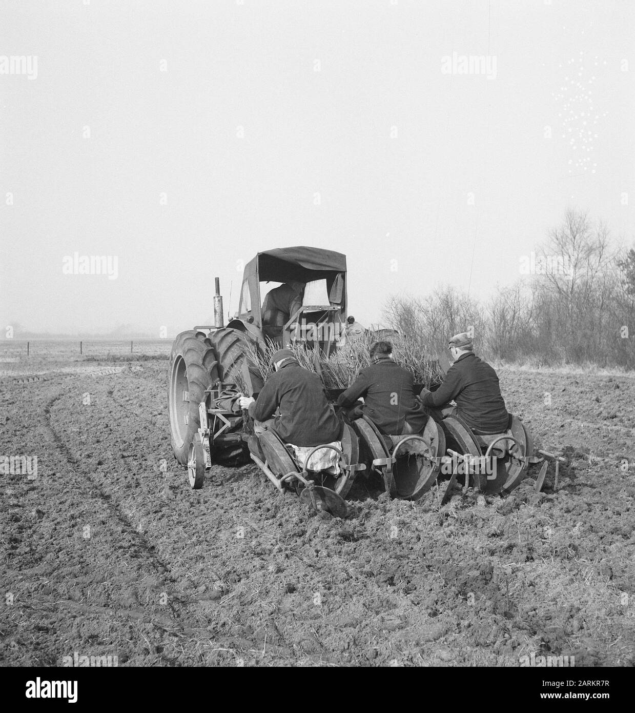Tillage agricultural machinery work Black and White Stock Photos ...