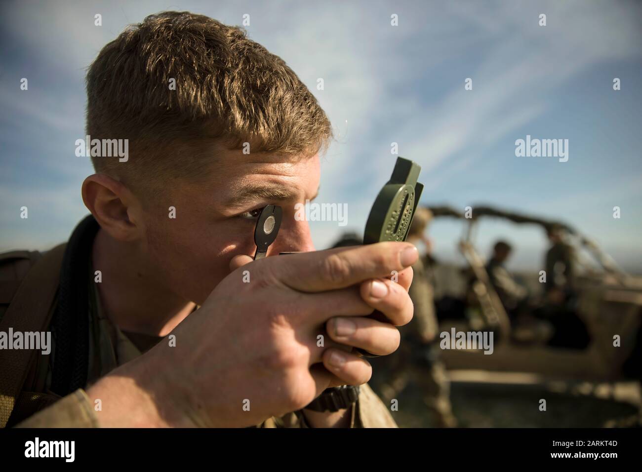 U.S. Marine Lance Cpl. John Cotter, a student with Basic Reconnaissance ...