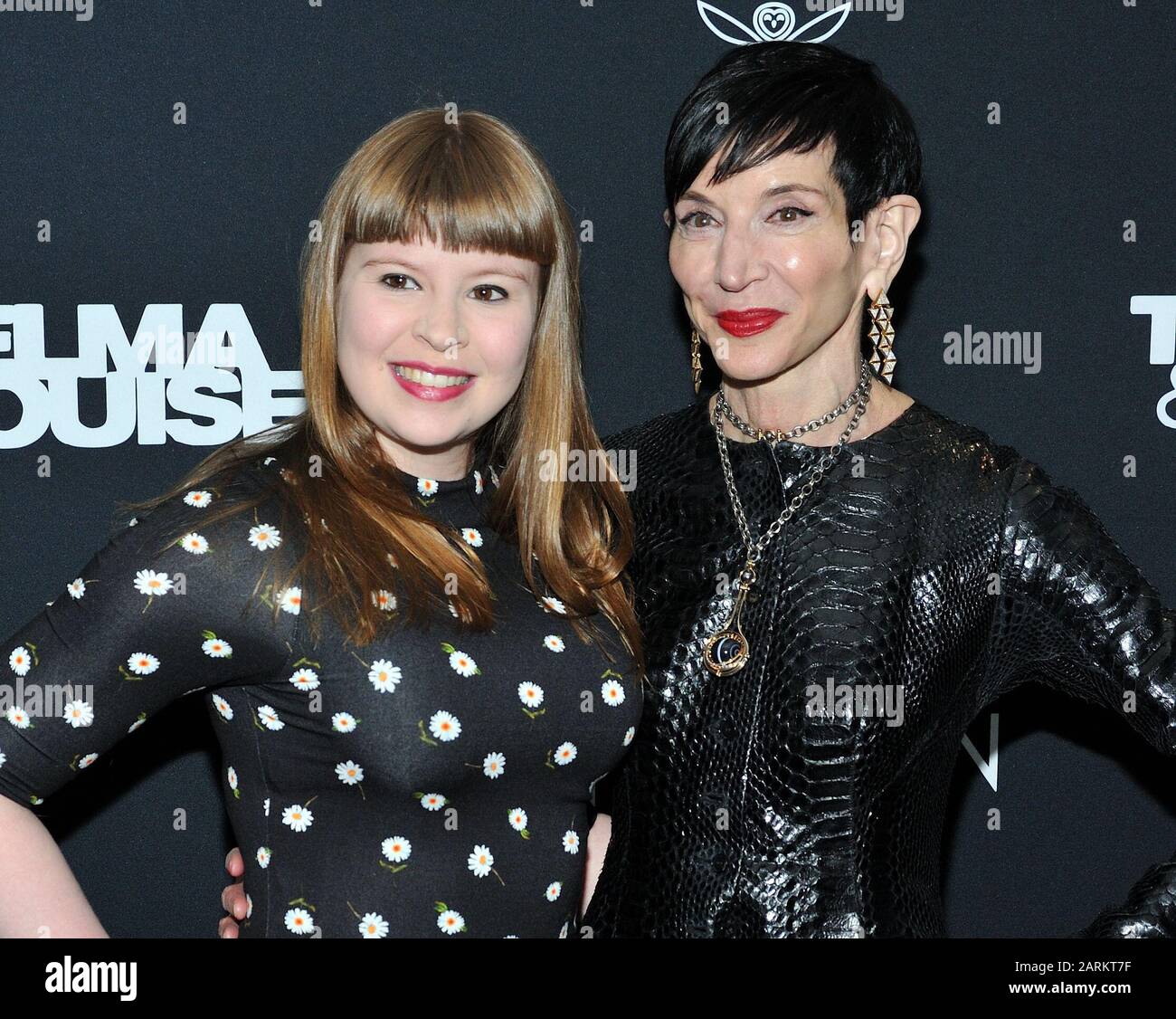 New York, USA. 28th Jan, 2020. L-R: Amy Fine Collins and Flora Collins ...