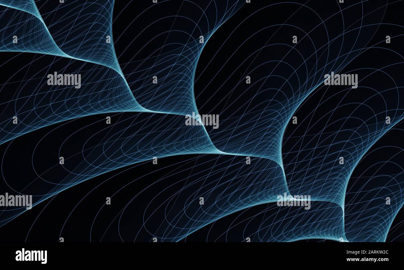 blue waves of net or mesh pattern in technology background design ...