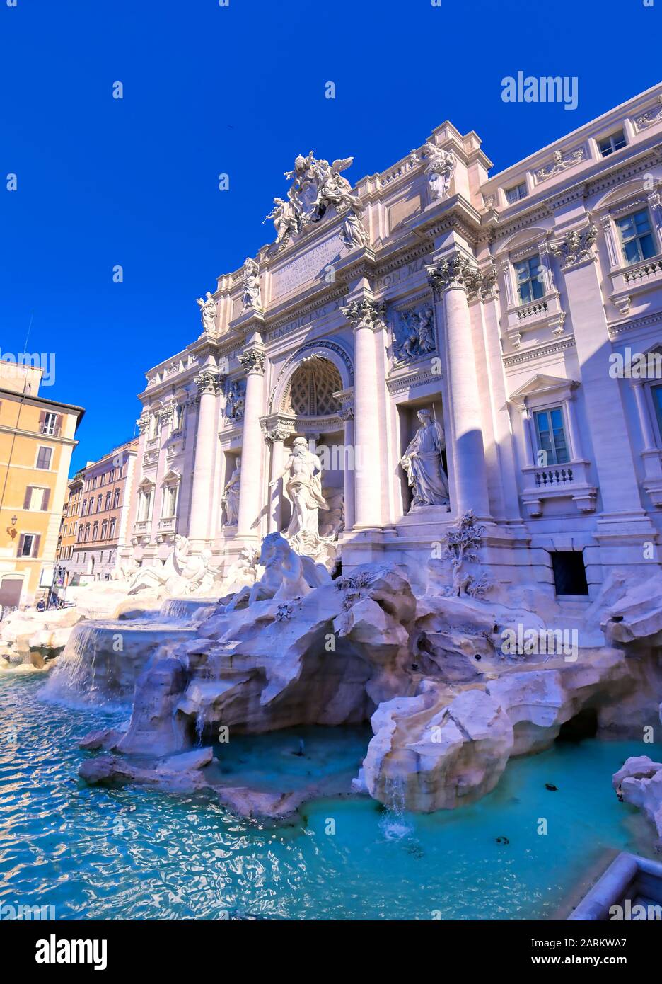 The Trevi Fountain located in the Trevi district of Rome, Italy Stock ...