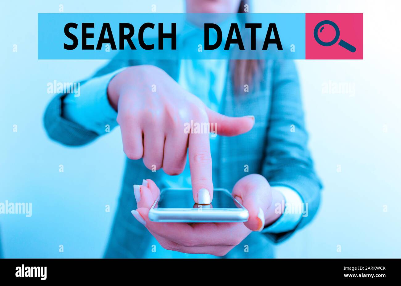 Writing note showing Search Data. Business concept for efficient retrieval of specific items ...