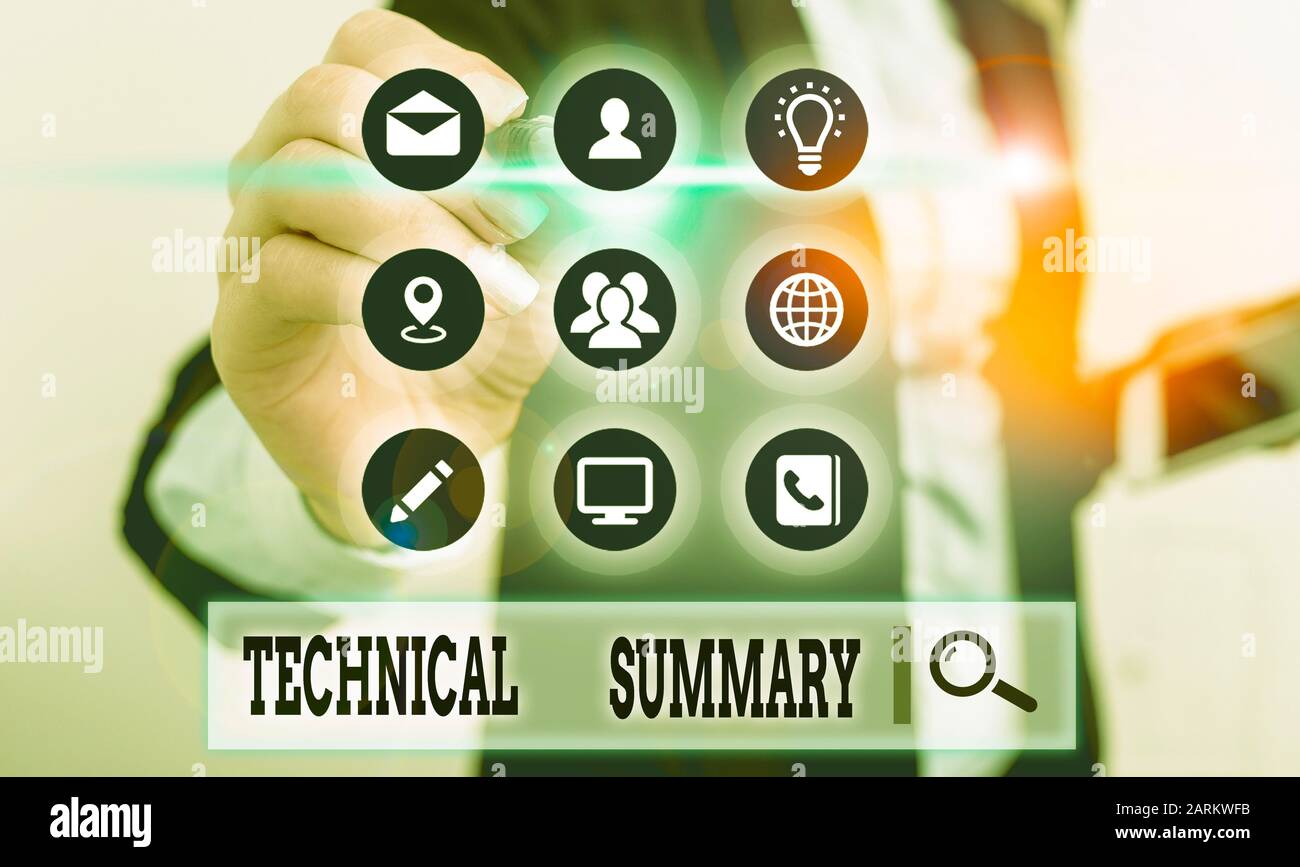Handwriting text Technical Summary. Conceptual photo includes ...