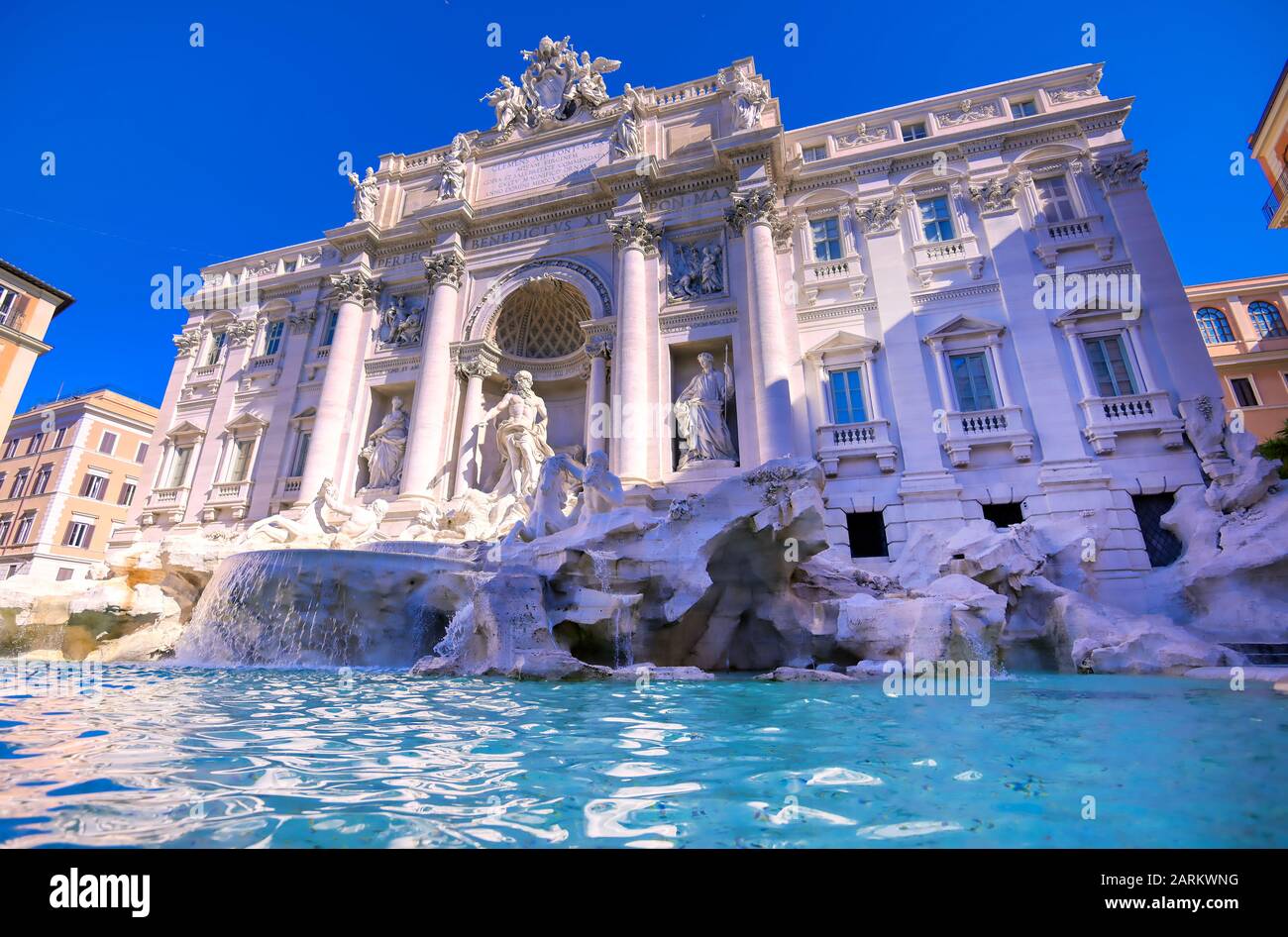 The Trevi Fountain located in the Trevi district of Rome, Italy Stock ...