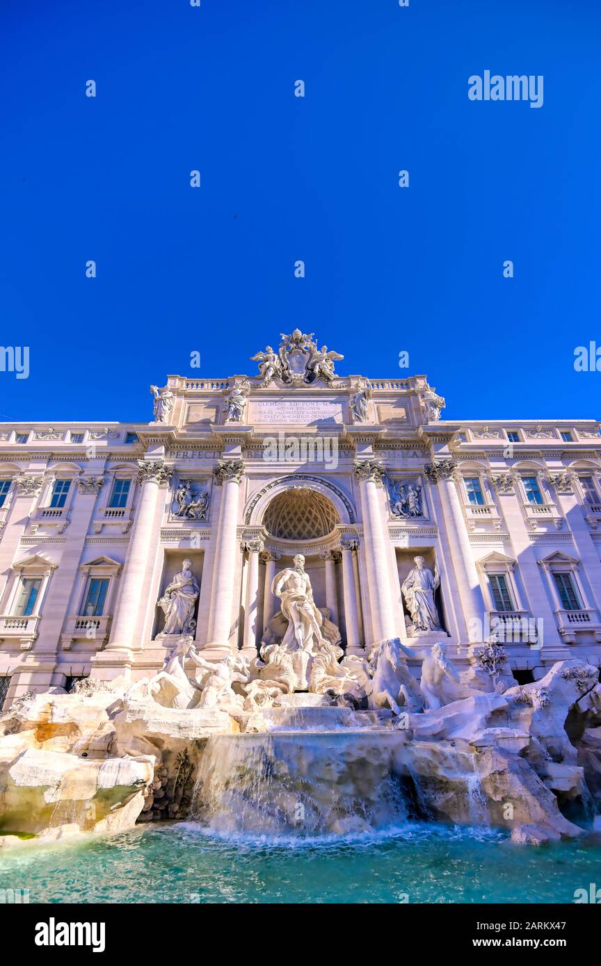 The Trevi Fountain located in the Trevi district of Rome, Italy Stock ...