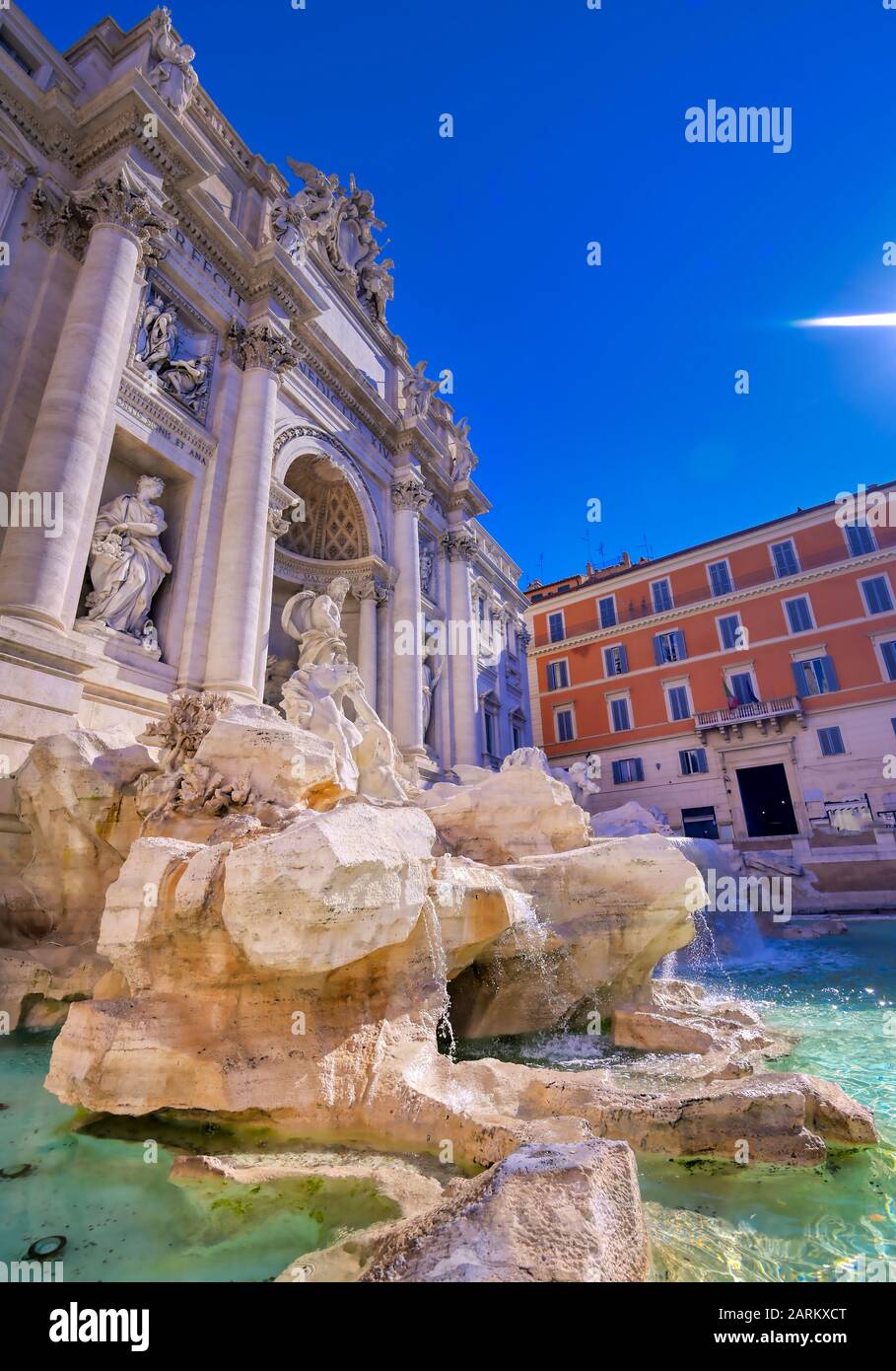 The Trevi Fountain located in the Trevi district of Rome, Italy Stock ...