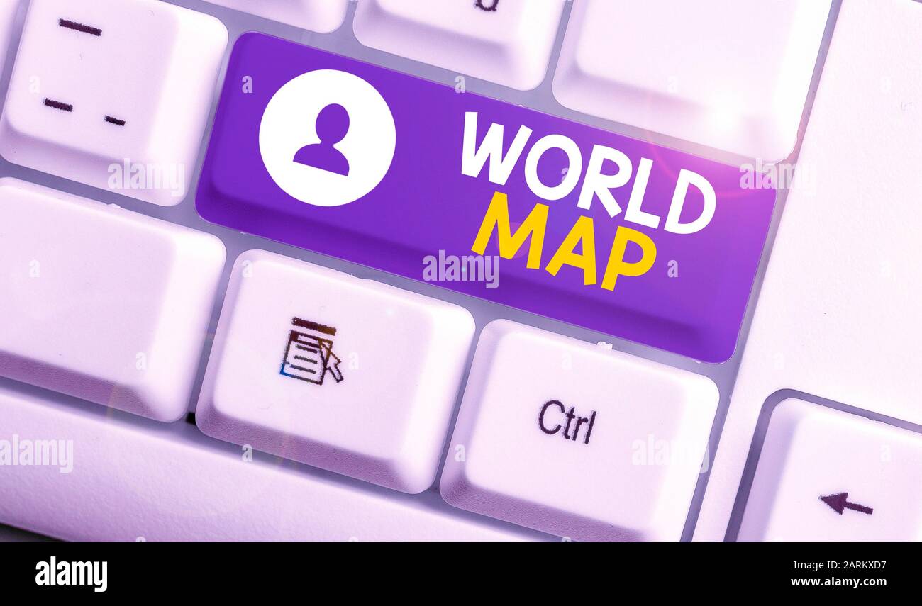Handwriting text World Map. Conceptual photo a diagrammatic ...