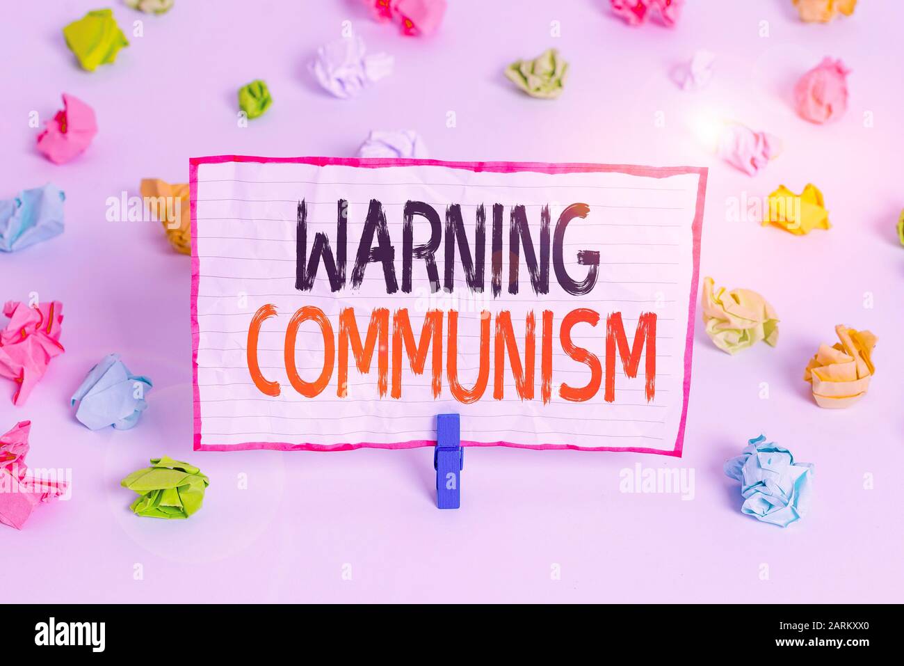 Handwriting text writing Warning Communism. Conceptual photo economic ...