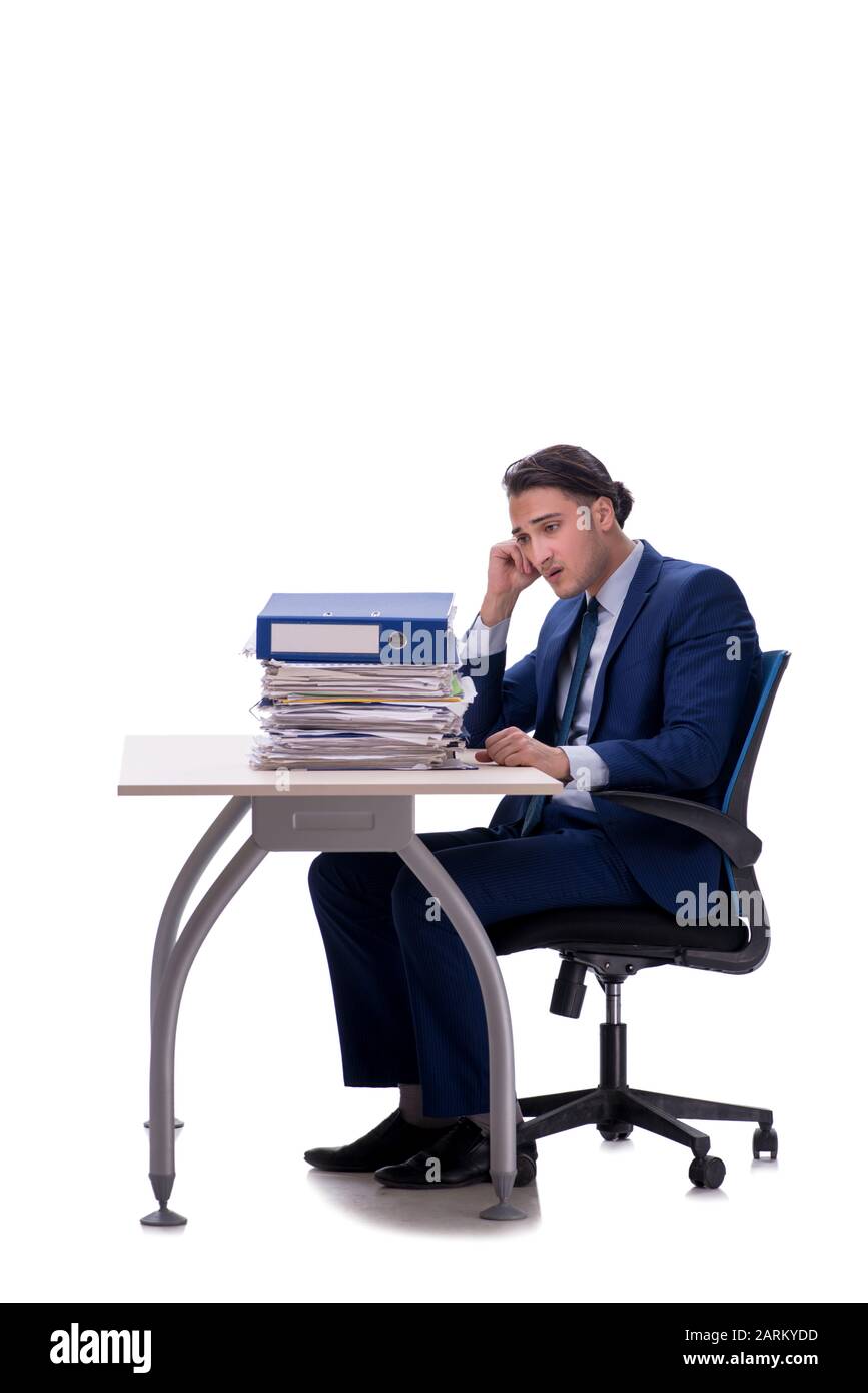 The employee working isolated on white background Stock Photo - Alamy