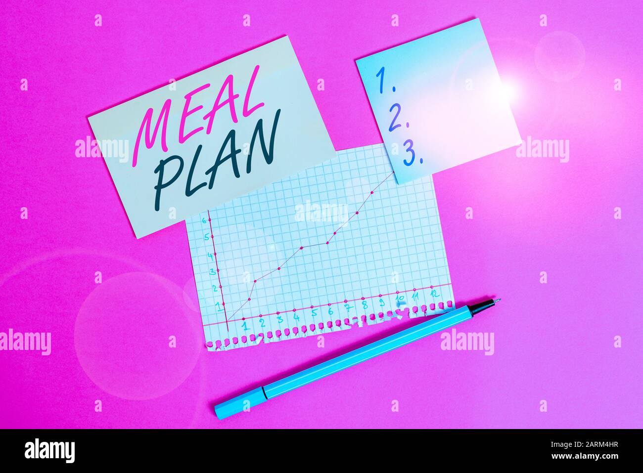 Writing note showing Meal Plan. Business concept for arrangement scheme ...
